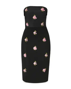 Carolina Herrera Strapless Embroidered Dress