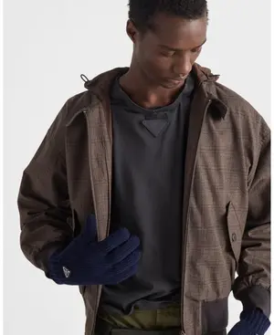 Prada Wool And Cashmere Gloves - Medium Blue