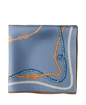 Prada Printed Silk Twill Scarf, 55 X 55 Cm - Blue