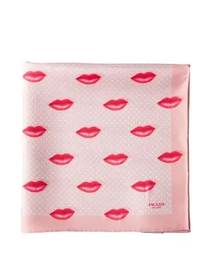 Prada Printed Silk Twill Scarf, 55 X 55 Cm - Pink