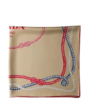 Prada Printed Silk Twill Scarf, 90x90 Cm - Brown