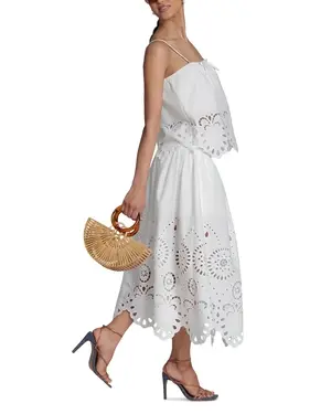 Avec Les Filles Embroidered Eyelet Bandeau Top