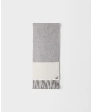Prada Symbole Double Wool And Cashmere Scarf - Blue