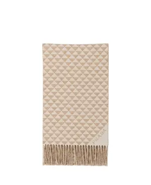 Prada Symbole Double Wool And Cashmere Scarf - Neutral