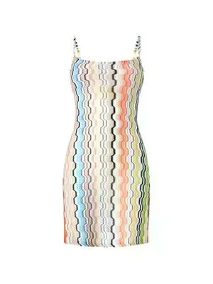 Missoni Wavy Pattern Tie-back Mini Dress - Neutrals