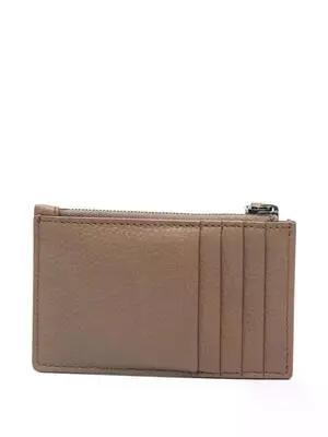 Brunello Cucinelli Monili-embellished Leather Card Holder - Brown