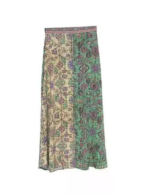 Ba&sh Pleated Midi Skirt With Geometric Print