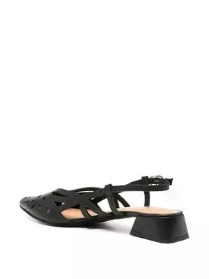GIOSEPPO Cut-out Slingback Pumps With Low Block Heel - Black
