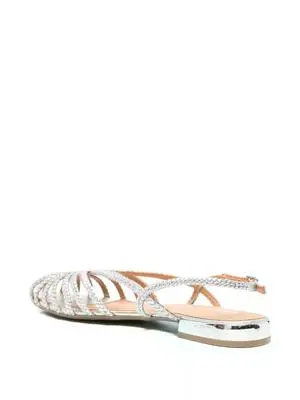 GIOSEPPO Hingham Braided Cage Sandals - Silver
