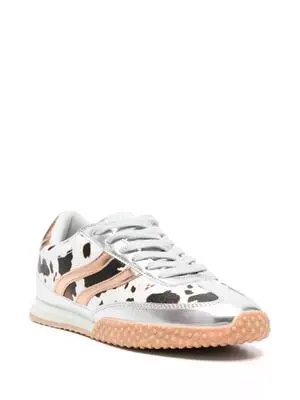 GIOSEPPO Cow-print Metallic-effect Sneakers