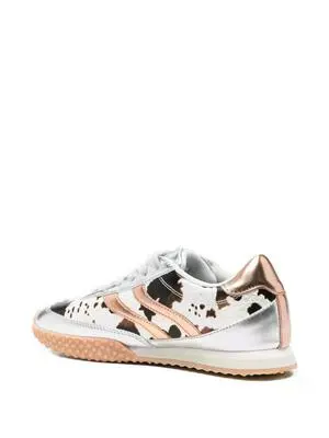 GIOSEPPO Cow-print Metallic-effect Sneakers