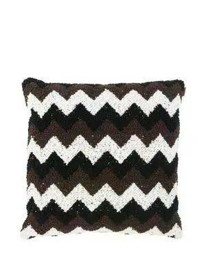 Missoni Zigzag-pattern Cushion - Brown