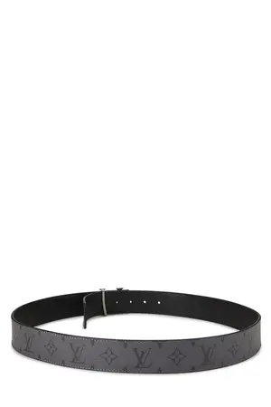 LOUIS VUITTON Monogram Eclipse Initiales Reversible Belt - Grey