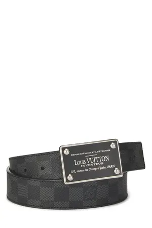 LOUIS VUITTON Damier Graphite Inventeur Belt - Black