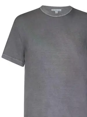 JAMES PERSE Garment-dyed Ribbed-trim T-shirt - Grey