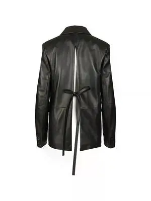 Loewe Lace-up Leather Jacket - Black
