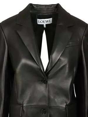 Loewe Lace-up Leather Jacket - Black