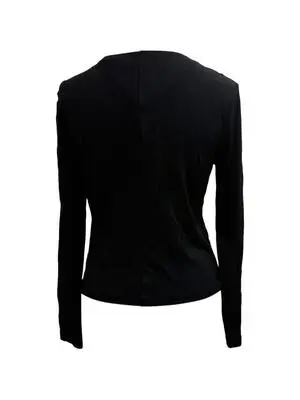 ANINE BING Twisted V-neck Long Sleeve Blouse