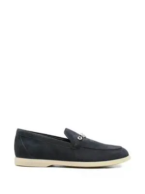 Stefano Ricci Logo-plaque Suede Loafers - Blue