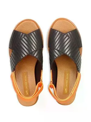United Nude Striped Crossover Platform Sandals - Orange