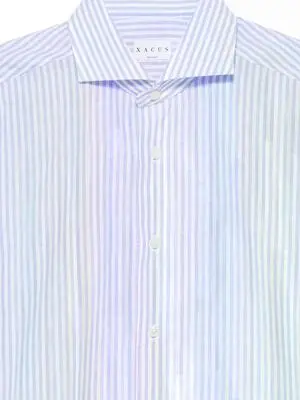 XACUS Vertical-stripe Spread-collar Shirt - Blue
