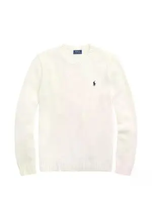 Polo Ralph Lauren Embroidered Logo Crew Neck Sweater - Neutrals