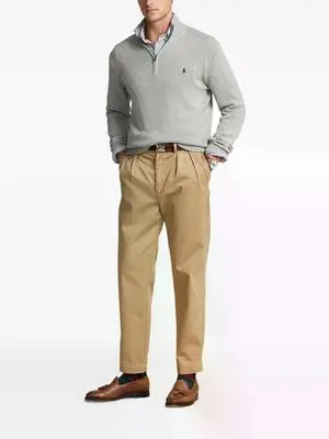 Polo Ralph Lauren Embroidered Quarter-zip Sweater - Grey