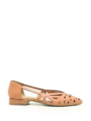 GIOSEPPO Bumala Cut-out Leather Ballet Flats - Brown