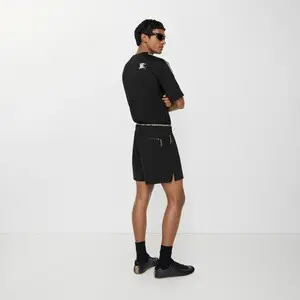 Burberry Stretch Nylon Shorts With Check Taping