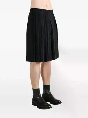 Issey Miyake Pleated Wide-leg Shorts - Black