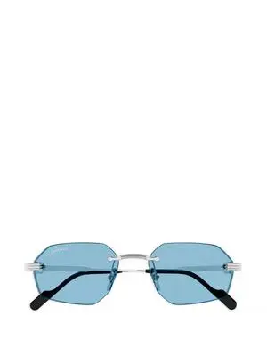 Cartier Rimless Geometric Frame Sunglasses - Silver