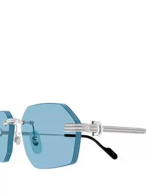 Cartier Rimless Geometric Frame Sunglasses - Silver