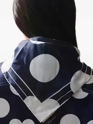 Jacquemus Le Foulard Coeur Polka-dot Scarf - Blue