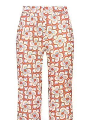 Malìparmi Mouliné Cady Floral-print Trousers - Brown