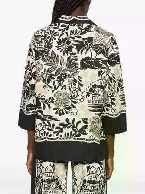 ERMANNO FIRENZE Graphic Print Notch Lapel Shirt