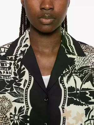 ERMANNO FIRENZE Graphic Print Notch Lapel Shirt