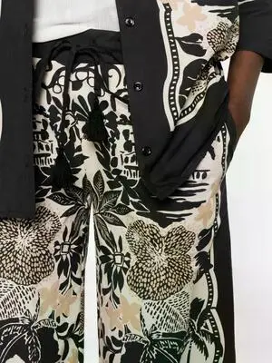 ERMANNO FIRENZE Graphic Print Palazzo Trousers
