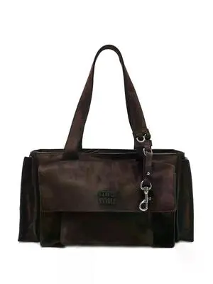 Miu Miu Utilitarian Suede Tote Bag - Brown