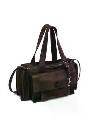 Miu Miu Utilitarian Suede Tote Bag - Brown