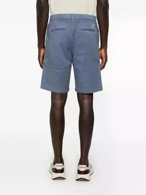 Jacob Cohen Twill Texture Logo Patch Shorts - Blue