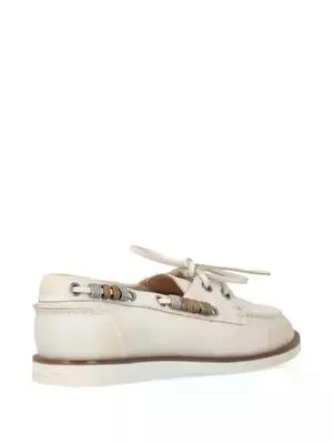 Pinko Bead-embellished Leather Loafers