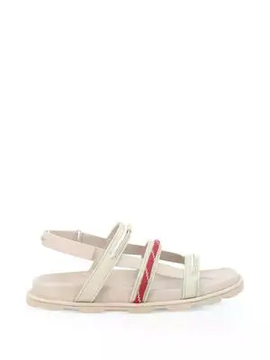 Moncler Vera Island Leather Flat Sandals - Neutrals
