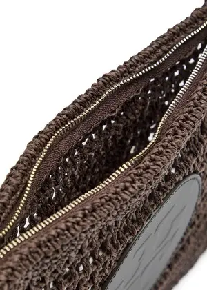 Tory Burch Ella Raffia Clutch - Dark Brown