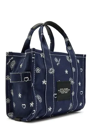 Marc Jacobs Tote Small Printed Canvas Tote Bag - Navy