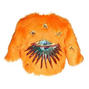 JENNAFER GRACE Planet Queen Faux Fur Jacket - Orange