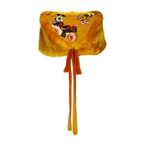JENNAFER GRACE Amber Faux Fur Velvet Knot Stole - Orange