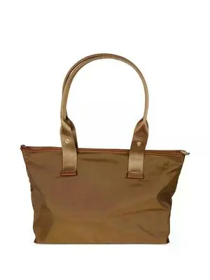 LANCEL Logo Plaque Leather Trim Tote Bag