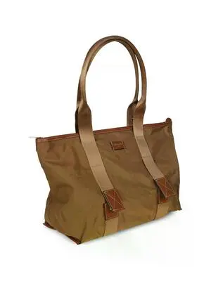 LANCEL Logo Plaque Leather Trim Tote Bag