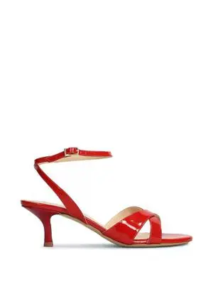 FABIO RUSCONI Patent Crossover-strap Sandals - Red