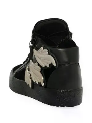 GIUSEPPE ZANOTTI Velvet And Leather 'cruel' Mid-top Sneakers